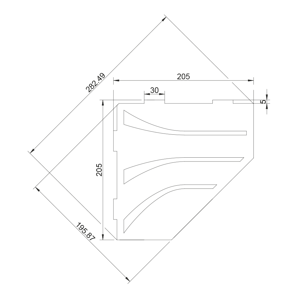 Blanke Eckbert Design XL Kaska 283x196 mm Edelstahl schwarz matt ...