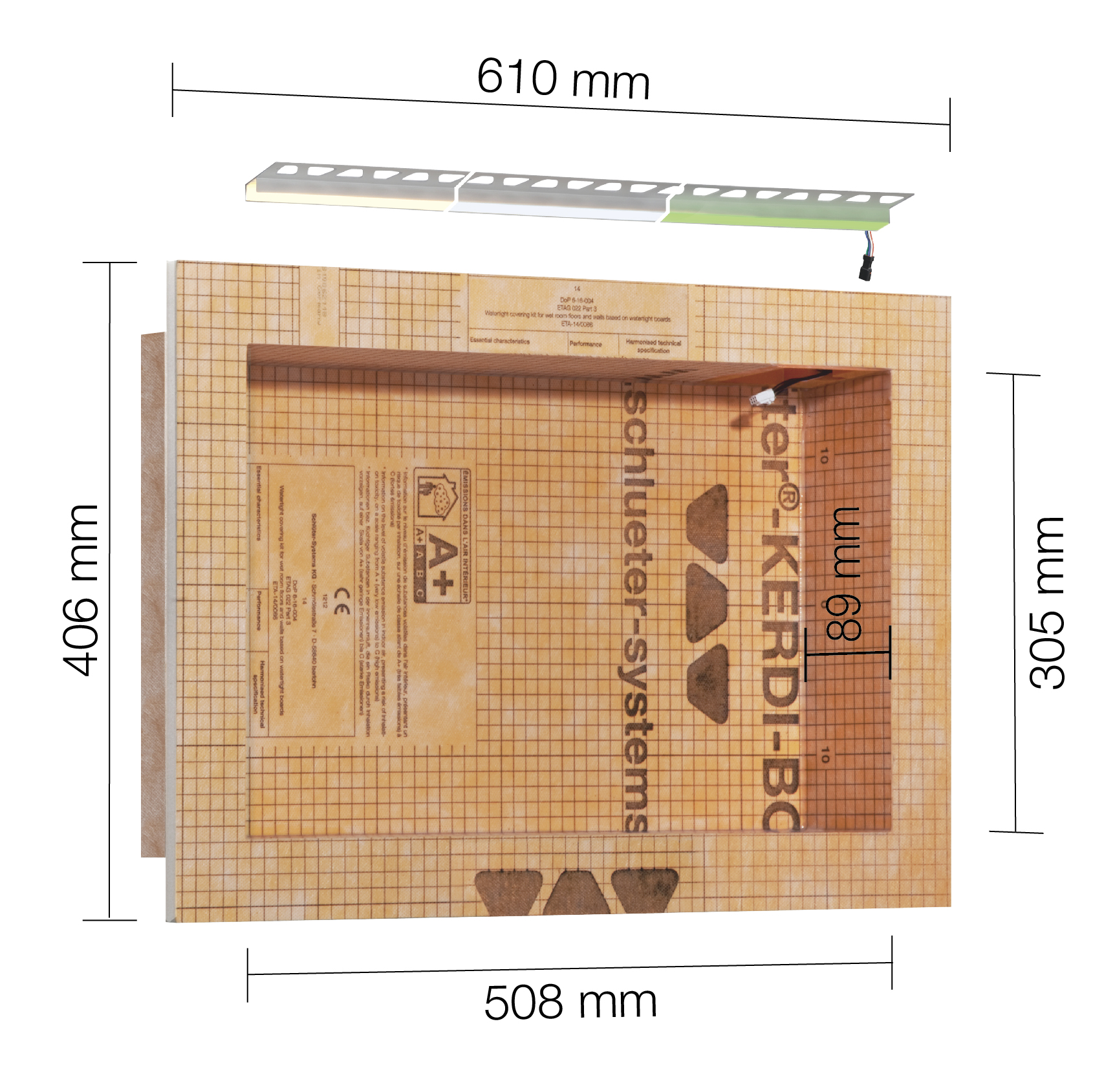 Schlüter Kerdi Board NLT BR Duschnische mit LED RGB+W