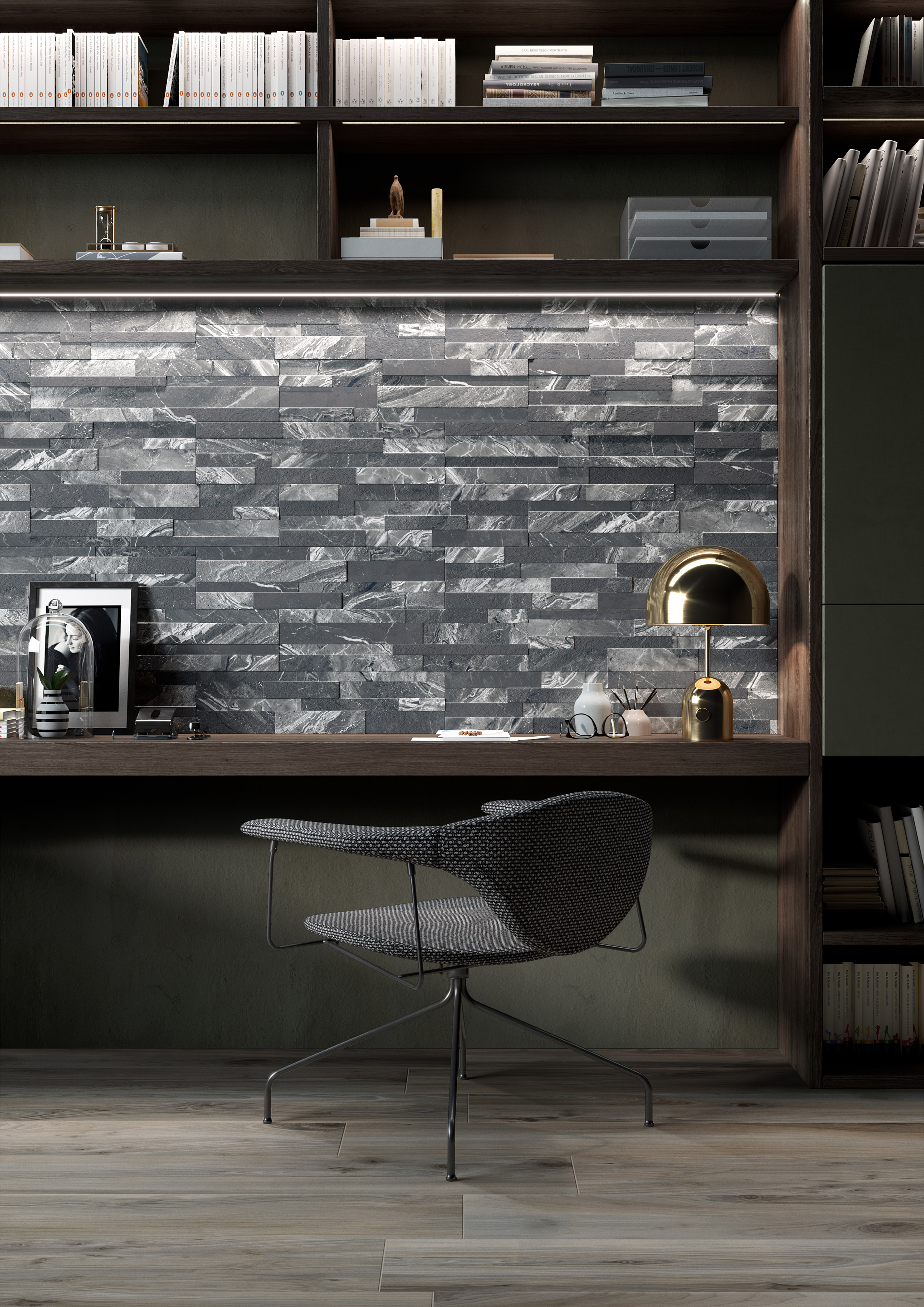 Rondine Gioia Serie - Wandfliesen in 3D Optik - Natursteinoptik, Matt, 15x61 cm